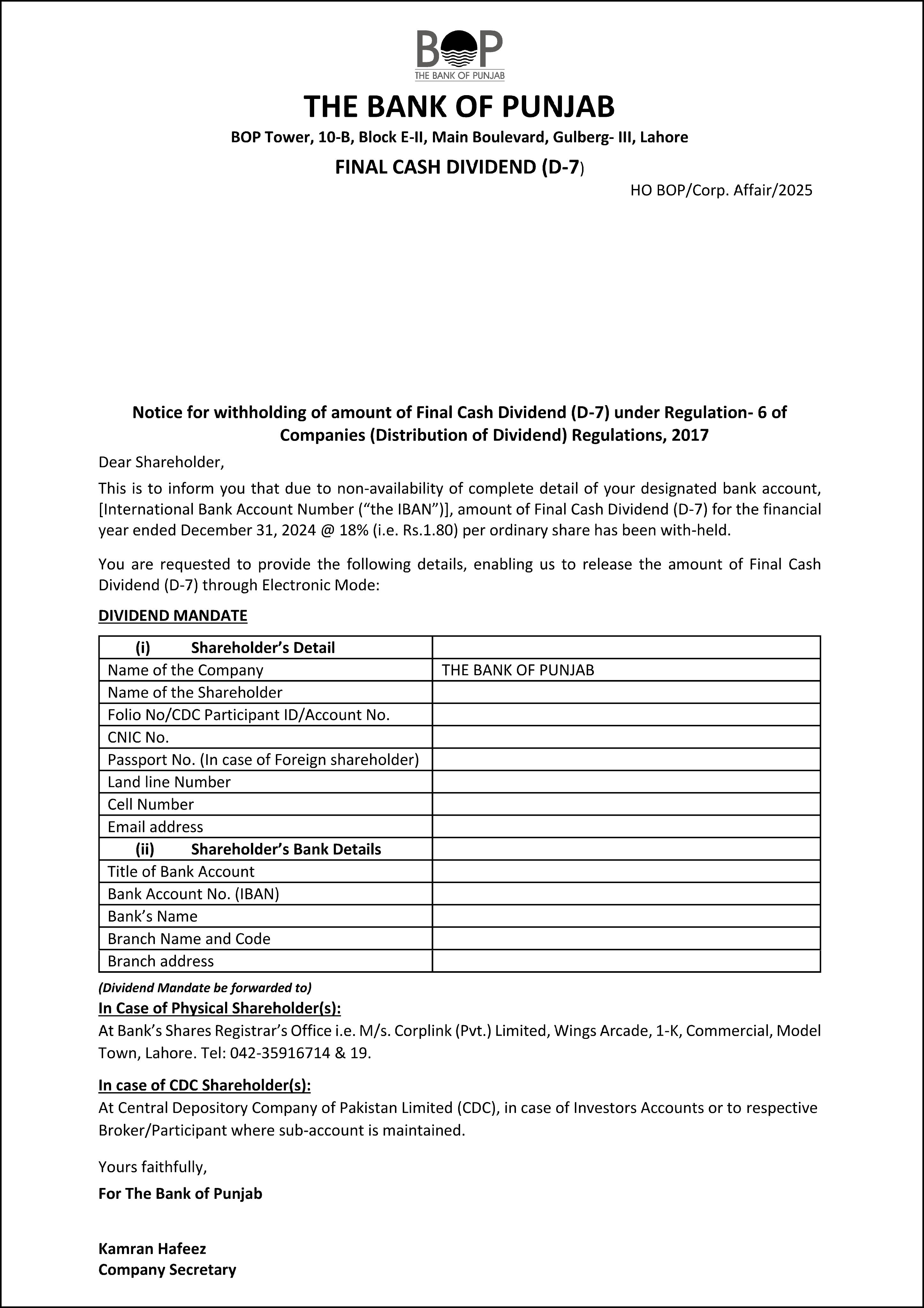 Investor Information
